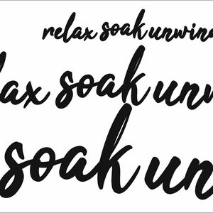 Relax Soak Unwind Word Art - Wooden Word Text Art - Bathroom Art Gift ...