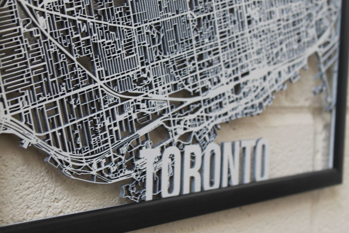 Toronto Canada Laser Cut Street Maps Wooden Map | Etsy
