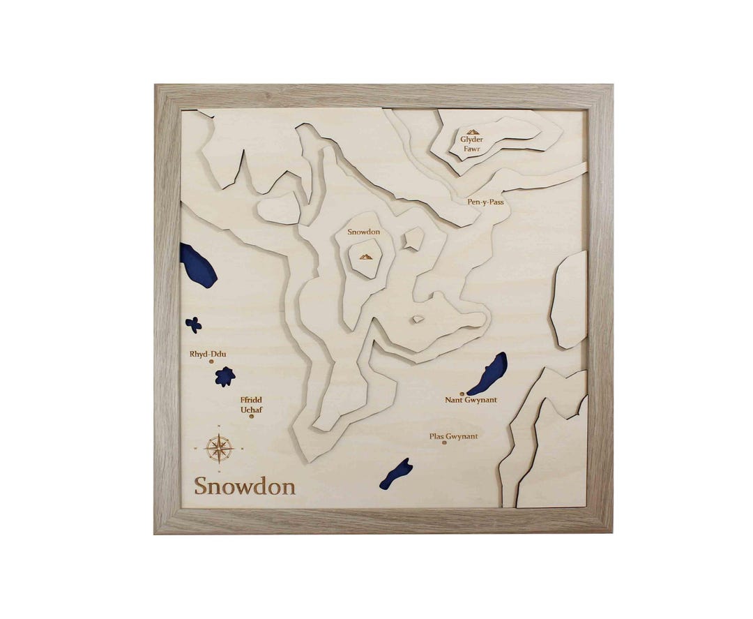 3D Mount Snowdon Map Art - Wooden Topographical Map - Etsy
