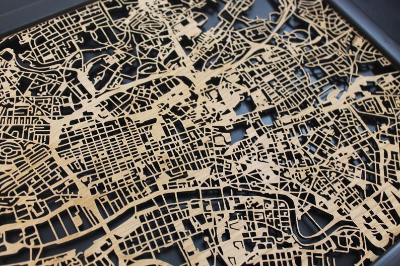Glasgow Scotland Wood Map Laser Cut Street Maps Wooden Map - Etsy UK