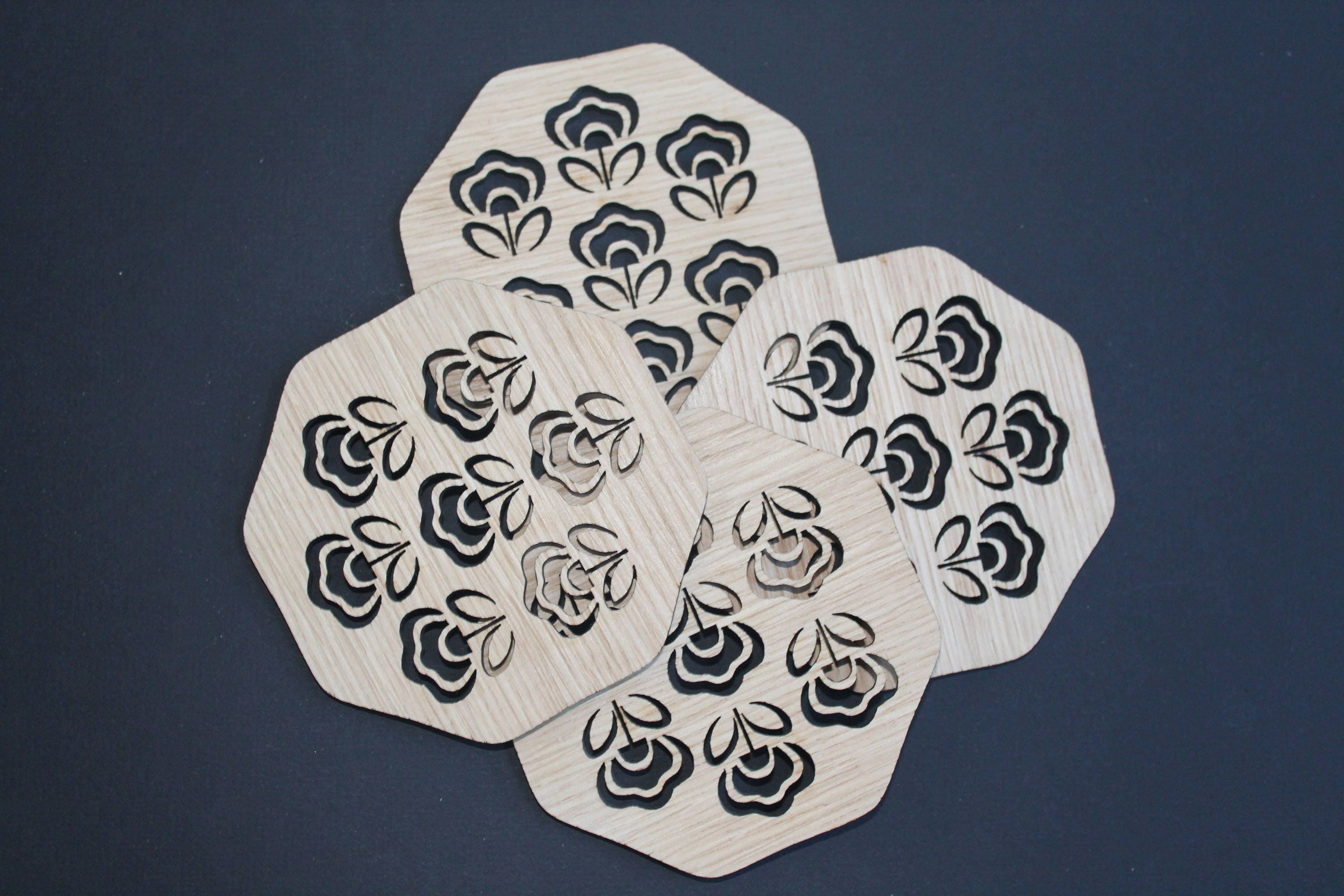 70s Flower Style Coasters Laser Cut Coasters Set of 4 - Etsy UK