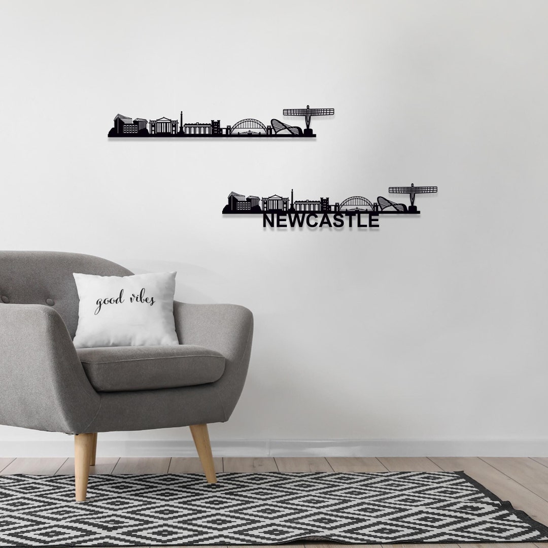 Newcastle Skyline Wood Wall Art - Newcastle Gift - Skyline Art - Wood ...