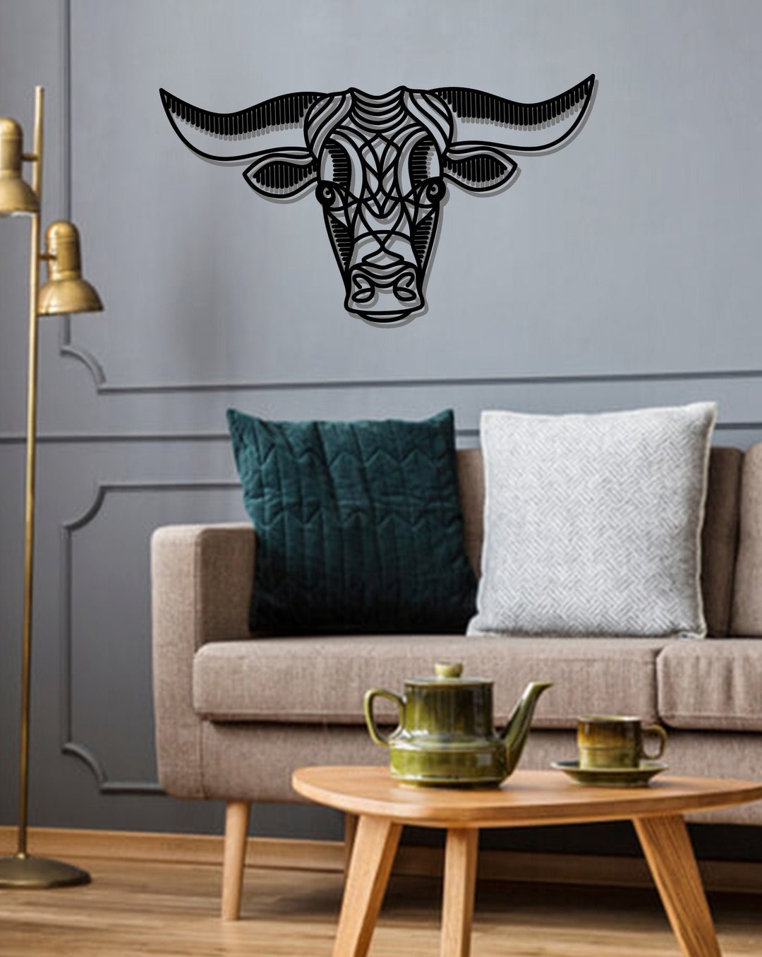 Geometric Buffalo Art - Wooden Laser Cut Wall Art - Etsy