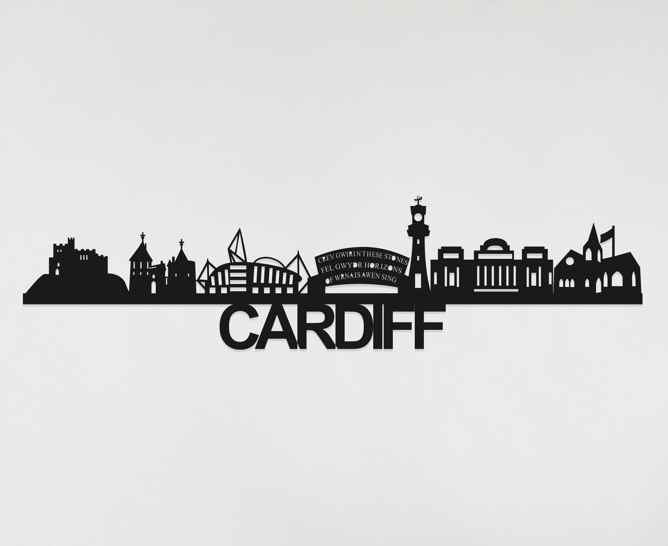 Cardiff Skyline Black And White