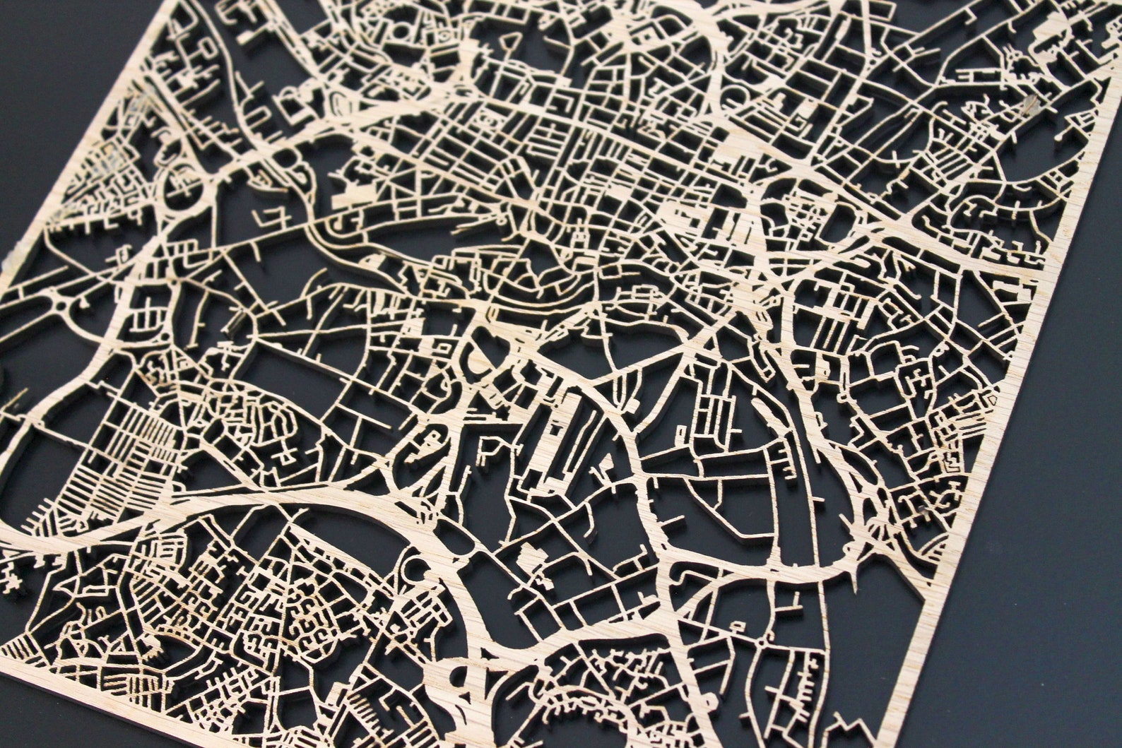 Leeds Laser Cut Street Maps Wooden Map - Etsy UK