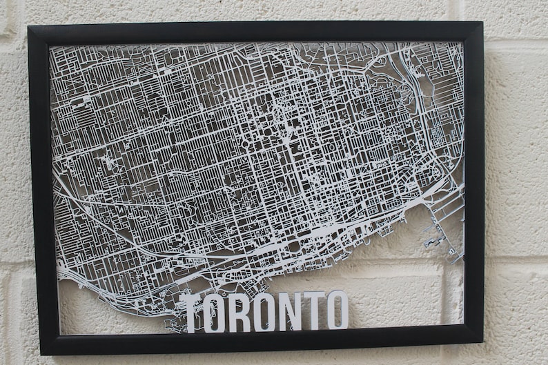 Toronto Canada Laser Cut Street Maps Wooden Map | Etsy