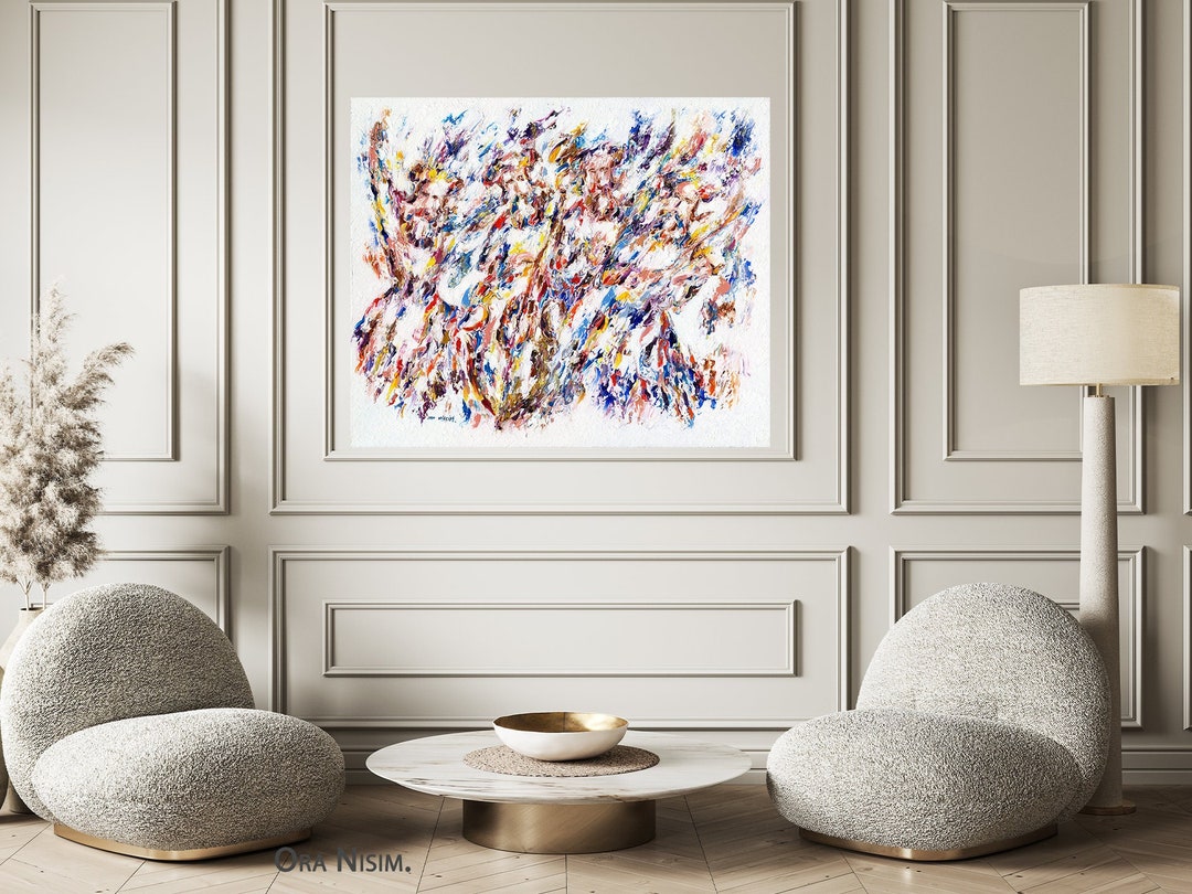 Hassidim Dance of Joy: A Colorful Abstract Painting - Etsy