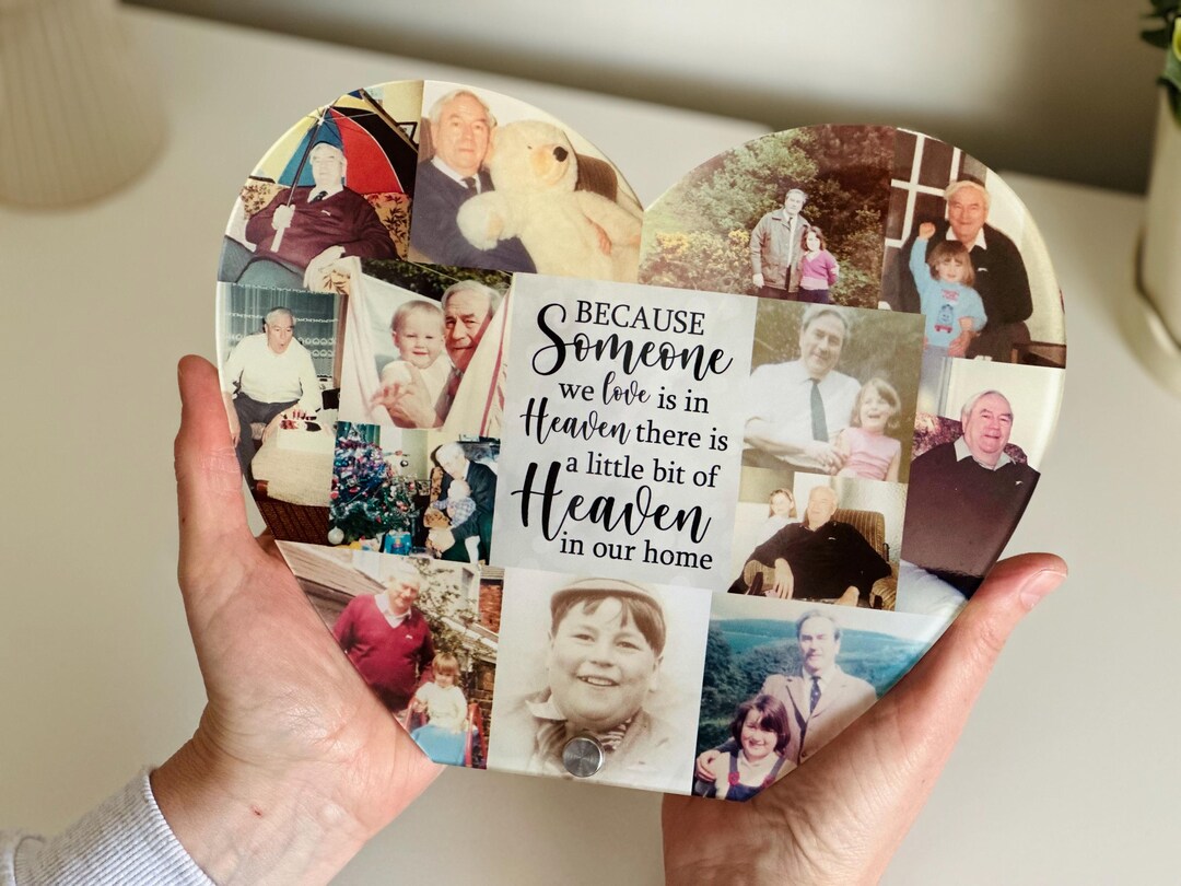 Someone in Heaven Photo Heart, Photo Collage, Heart Collage, Photo Gift ...