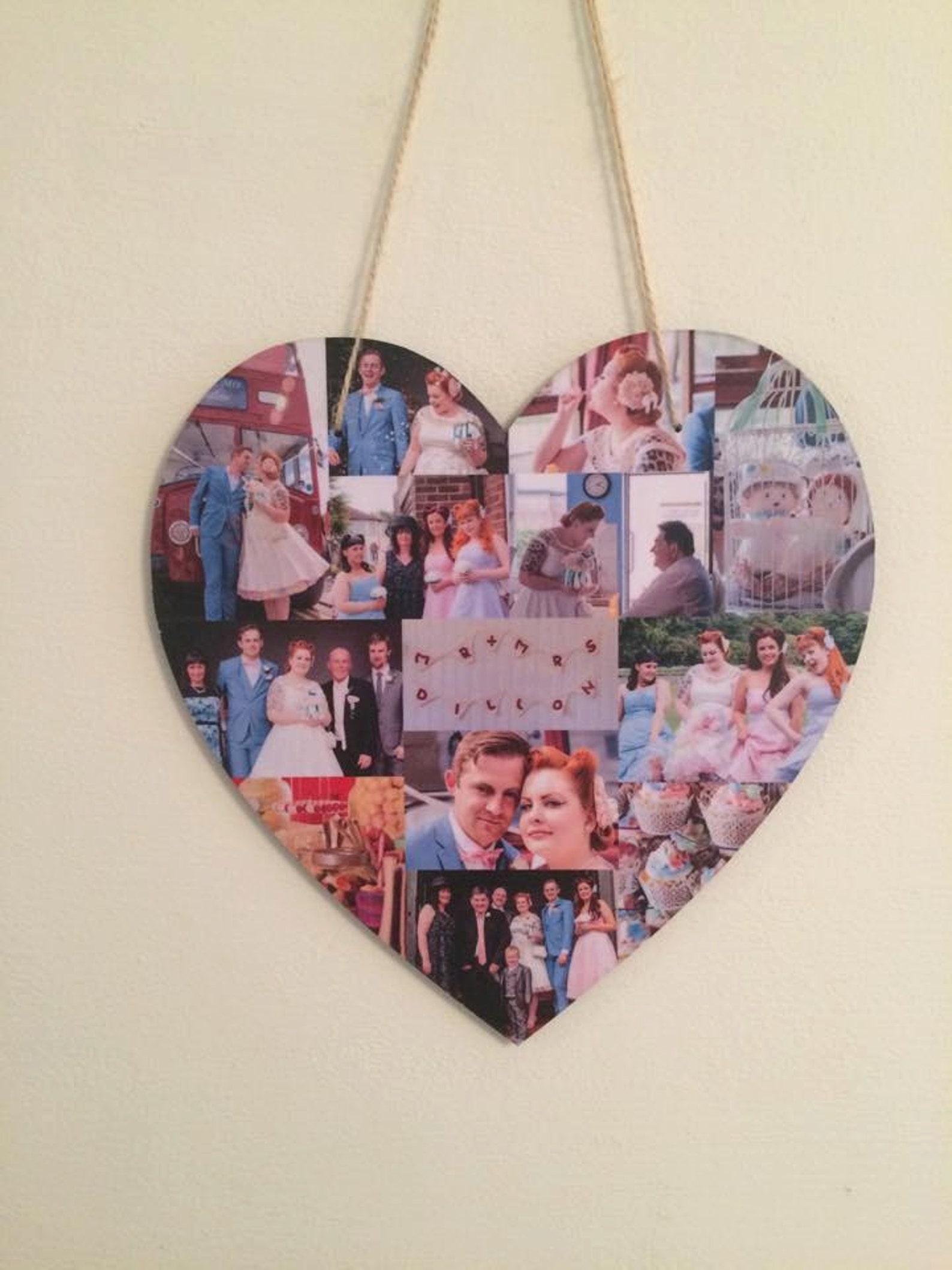 Heart Shape Photo Collage 20cm - Etsy UK