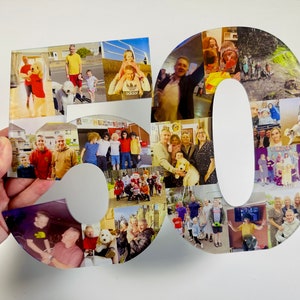 Double Photo Number, Photo Collage, Birthday Gift, Photo Gift, Photo ...