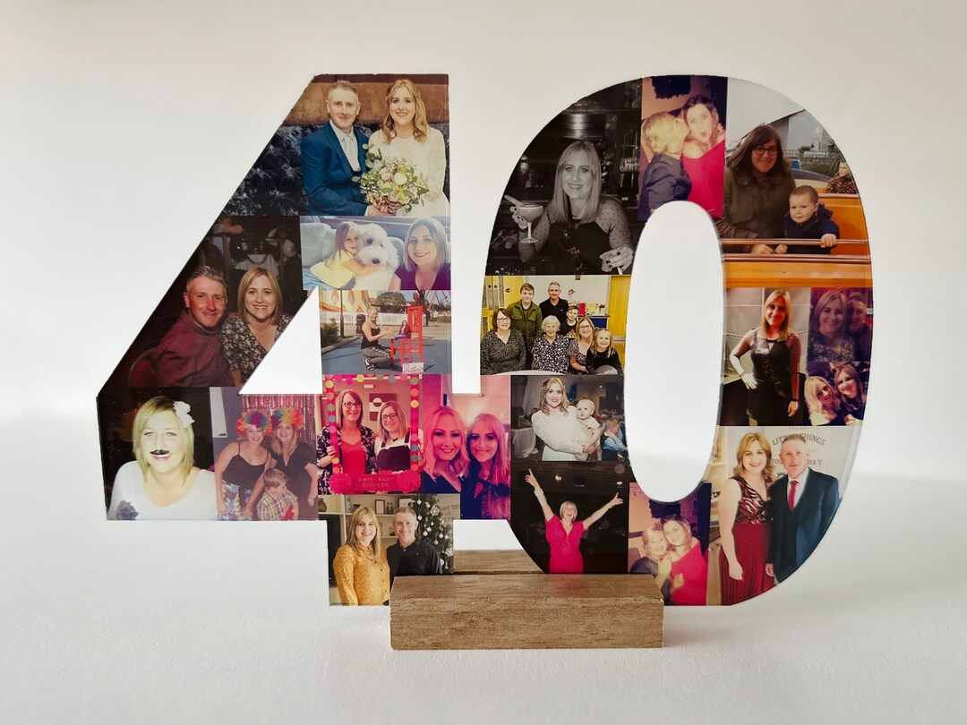 Acrylic Photo Number Collage, Birthday Gift, Photo Gift, Personalised ...