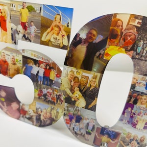 Double Photo Number, Photo Collage, Birthday Gift, Photo Gift, Photo ...