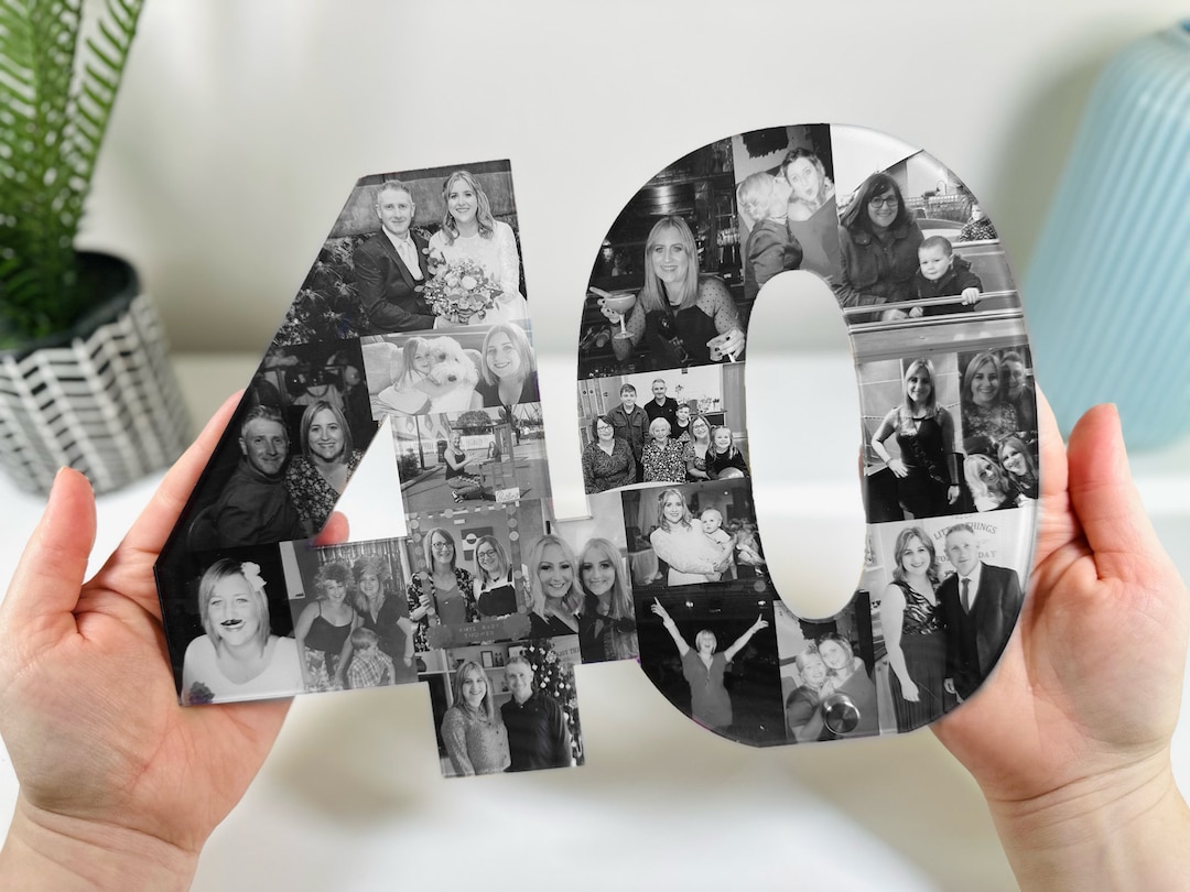 Acrylic Photo Number Collage, Birthday Gift, Photo Gift, Personalised ...