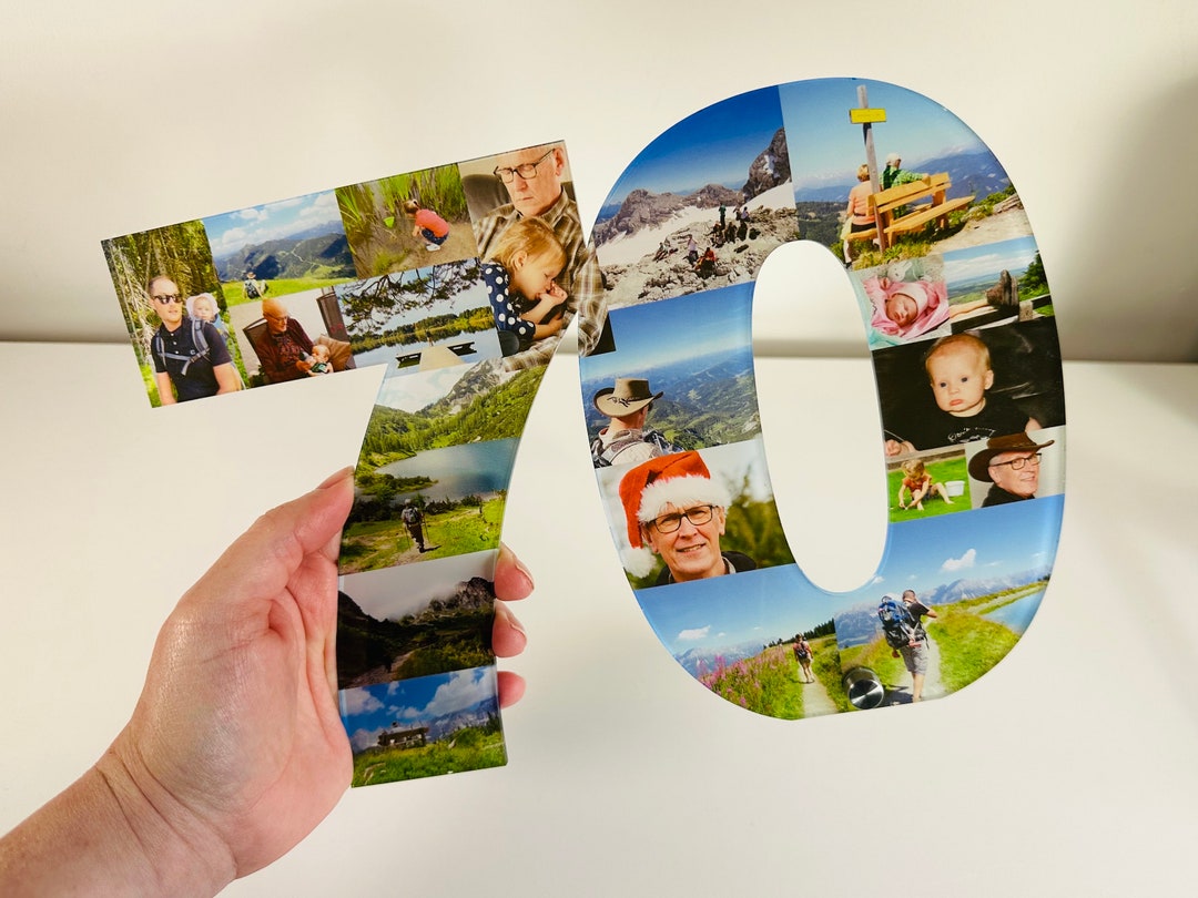 Acrylic Photo Number, Photo Collage, Birthday Gift, Photo Gift, Photo ...