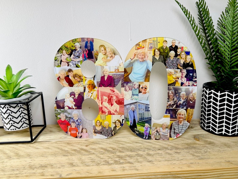 Acrylic Photo Number Collage, Birthday Gift, Photo Gift, Personalised ...
