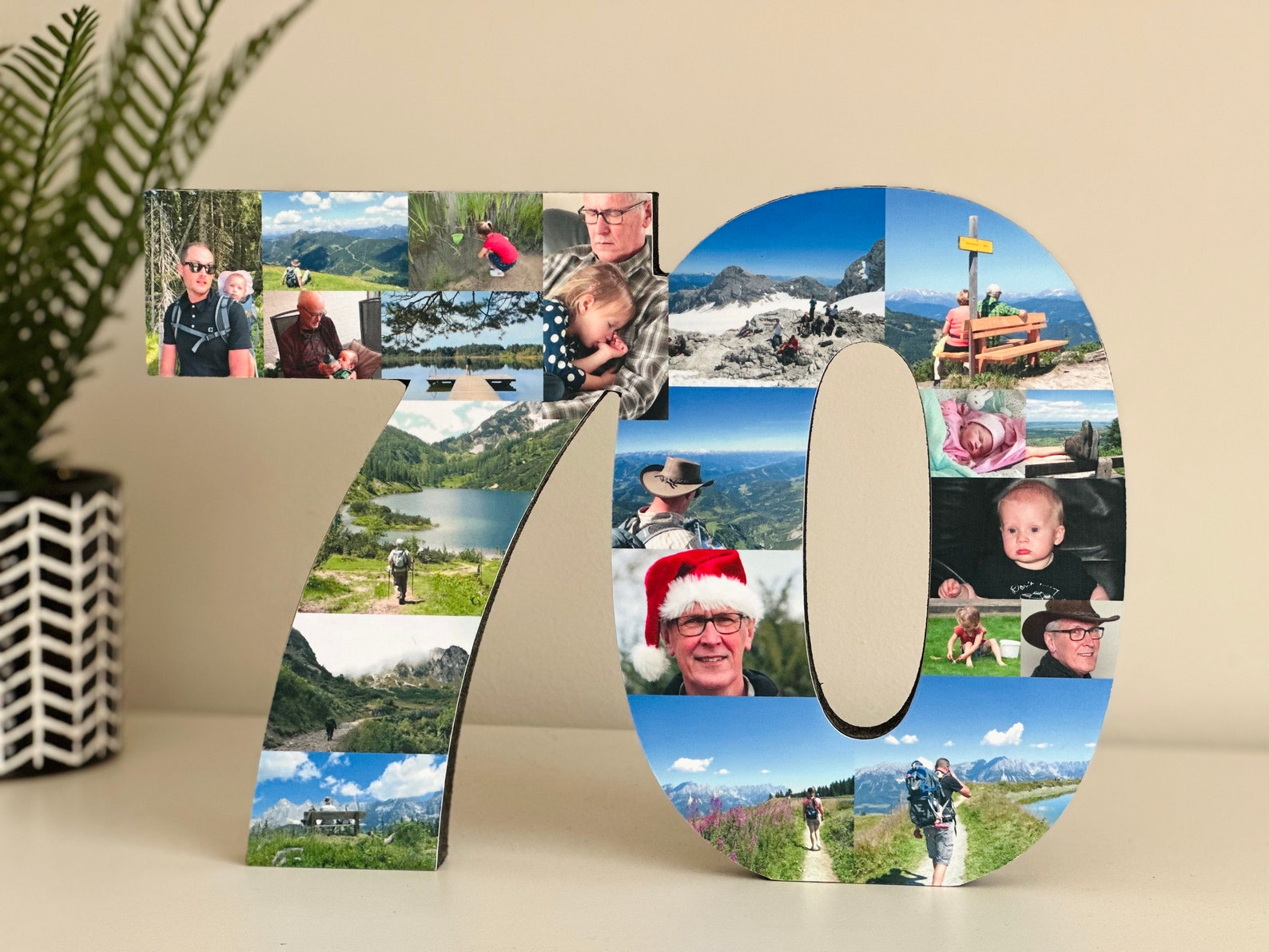 Freestanding Double Photo Number Photo Collage Birthday - Etsy UK