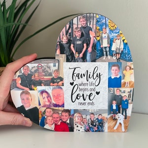 20cm Heart Photo Collage Family Quote - Etsy UK