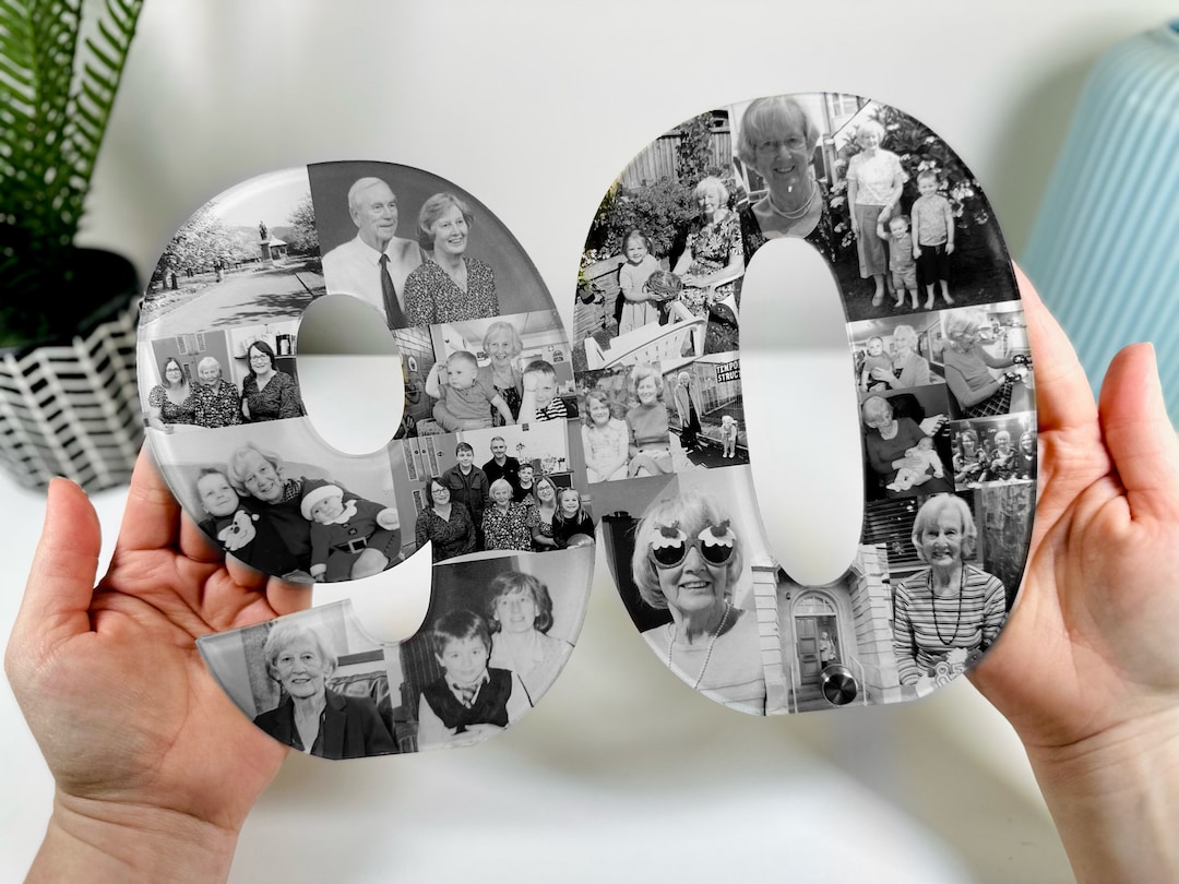 Acrylic Photo Number Collage, Birthday Gift, Photo Gift, Personalised ...