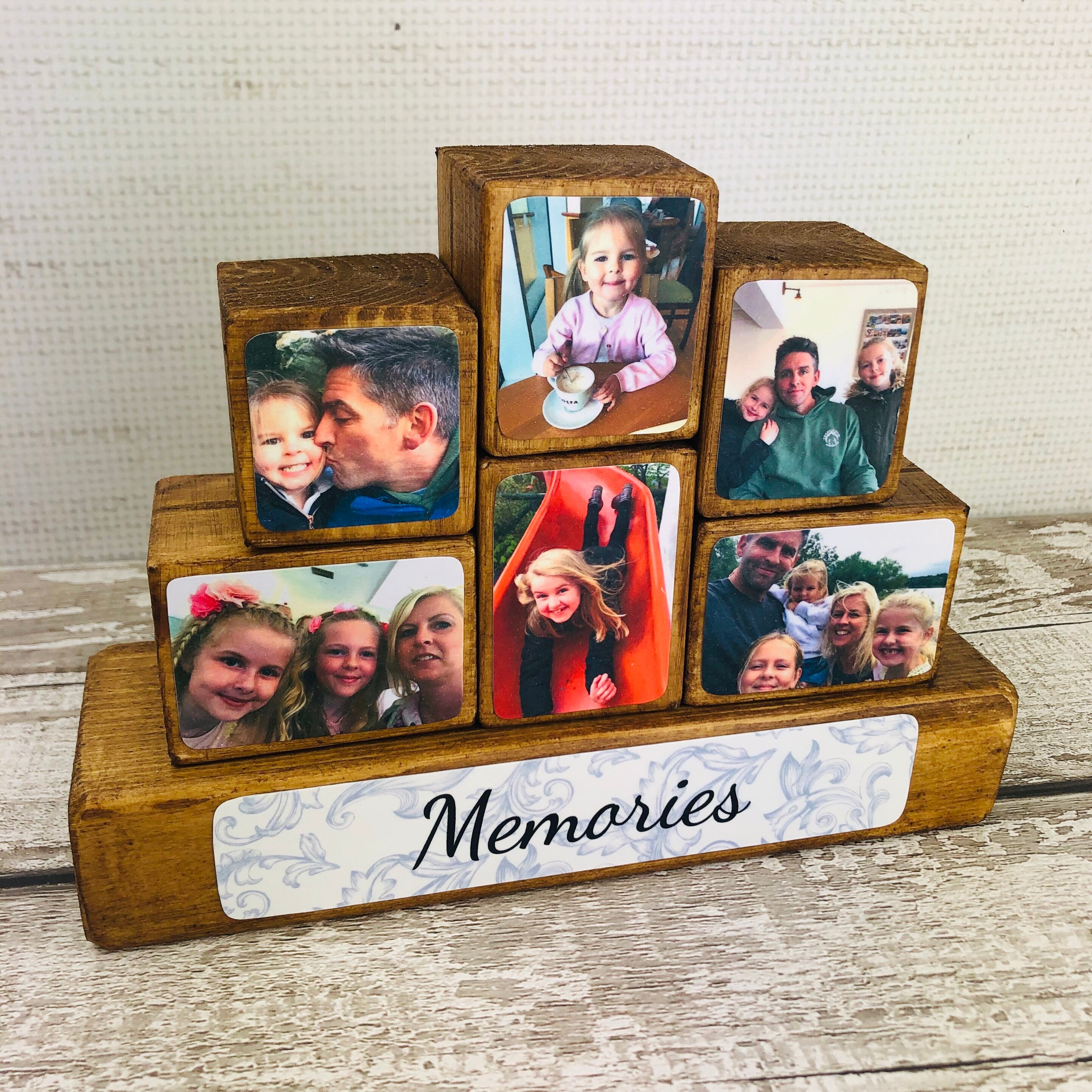 Stacking Photo Blocks Set Photo Gift Wooden Photo Block | Etsy