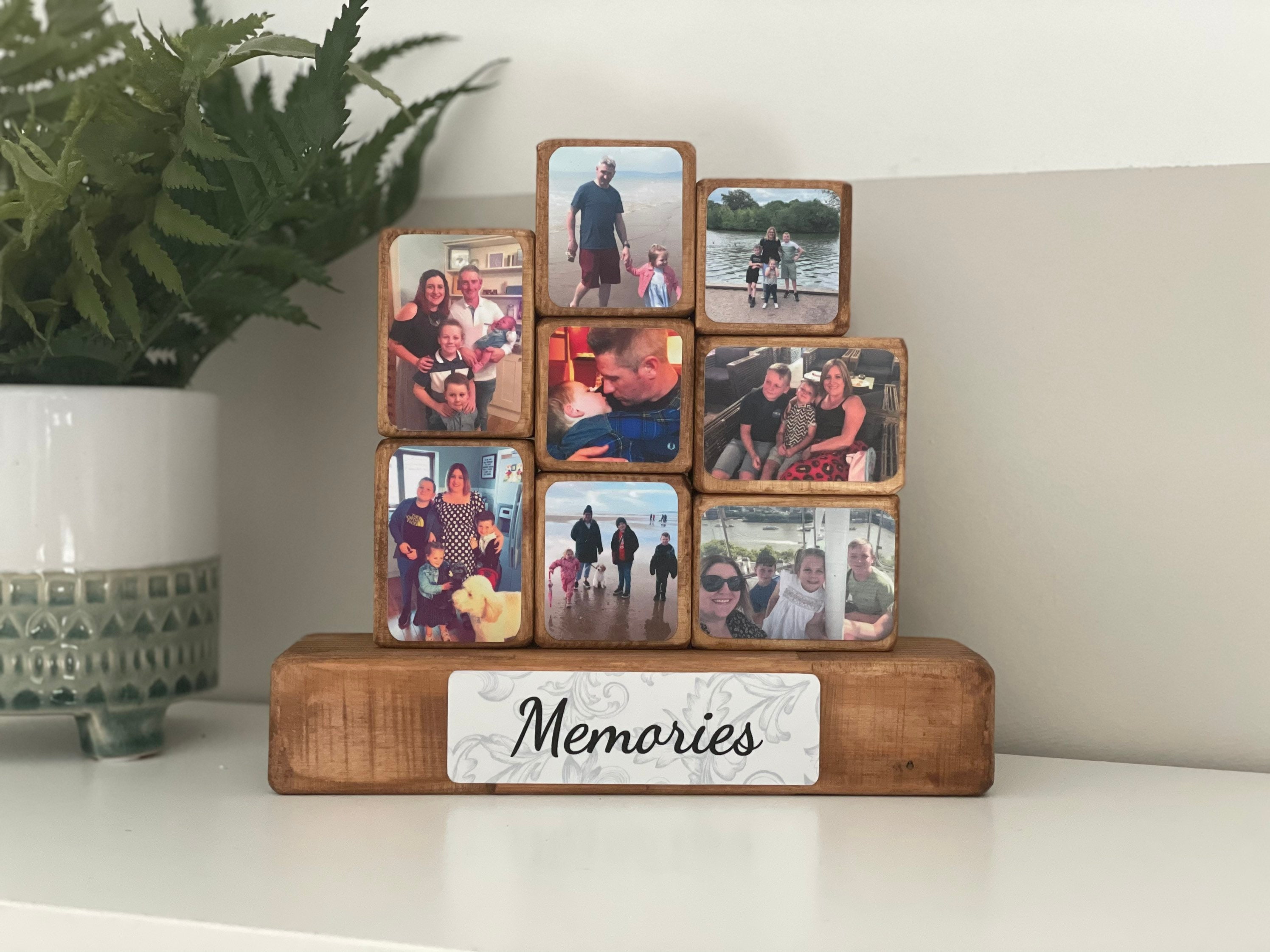 Stacking Photo Blocks Set Photo Gift Wooden Photo Block - Etsy