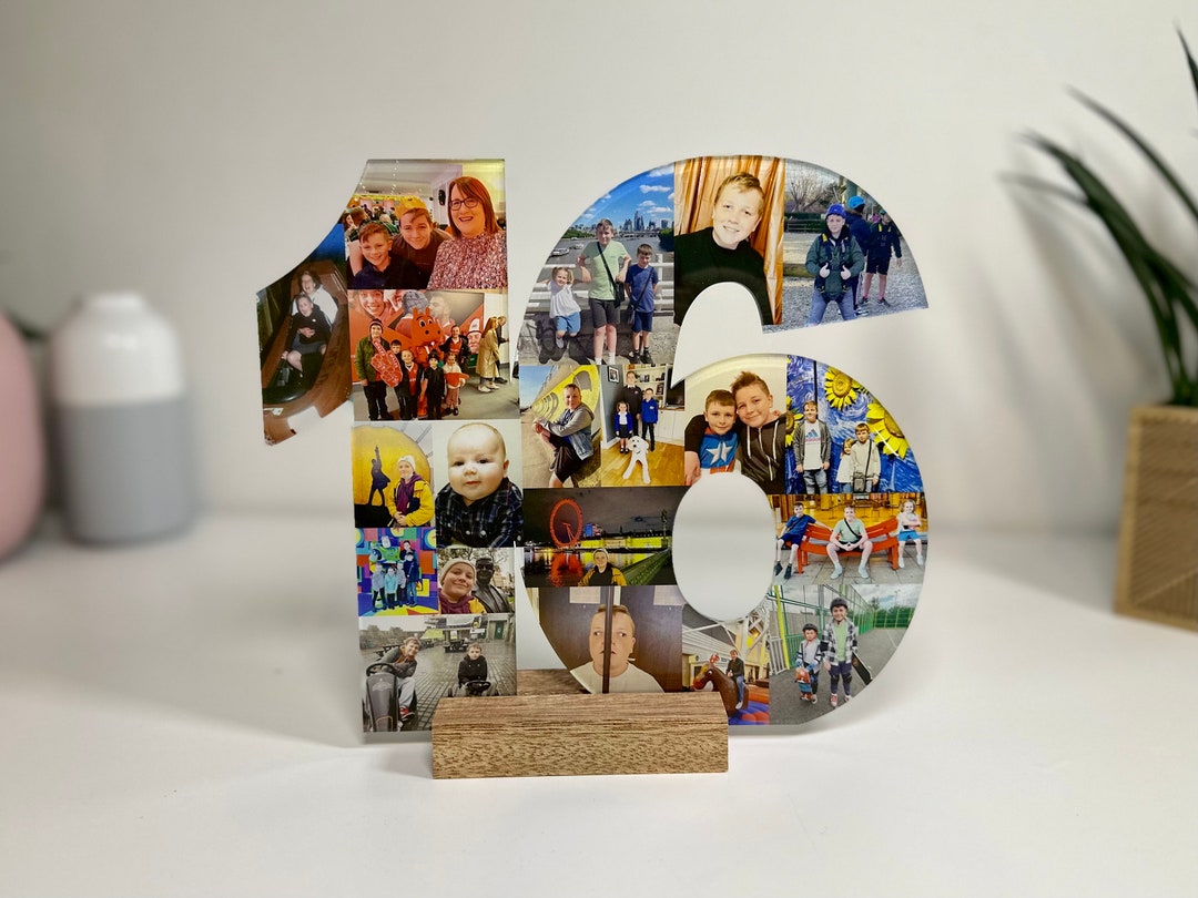 Acrylic Photo Number, Photo Collage, Birthday Gift, Photo Gift, Photo ...