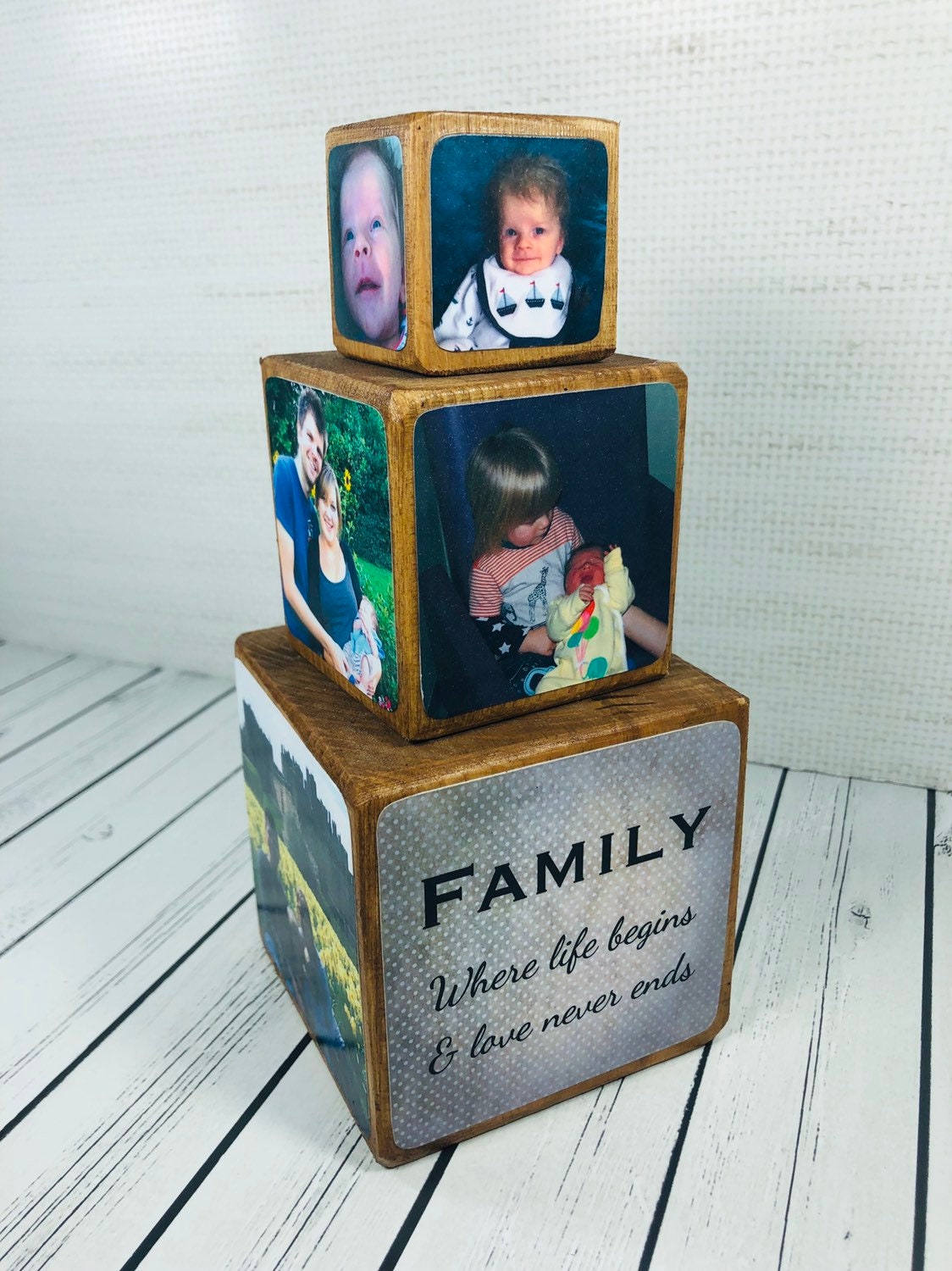 Stacking Photo Cubes Set of 3 Cubes Where Life Begins | Etsy