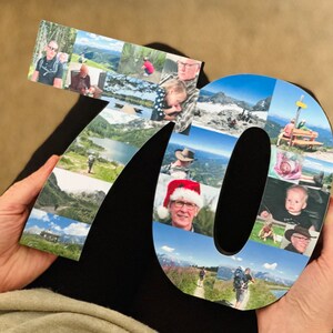 Freestanding Double Photo Number, Photo Collage, Birthday Gift, Photo ...