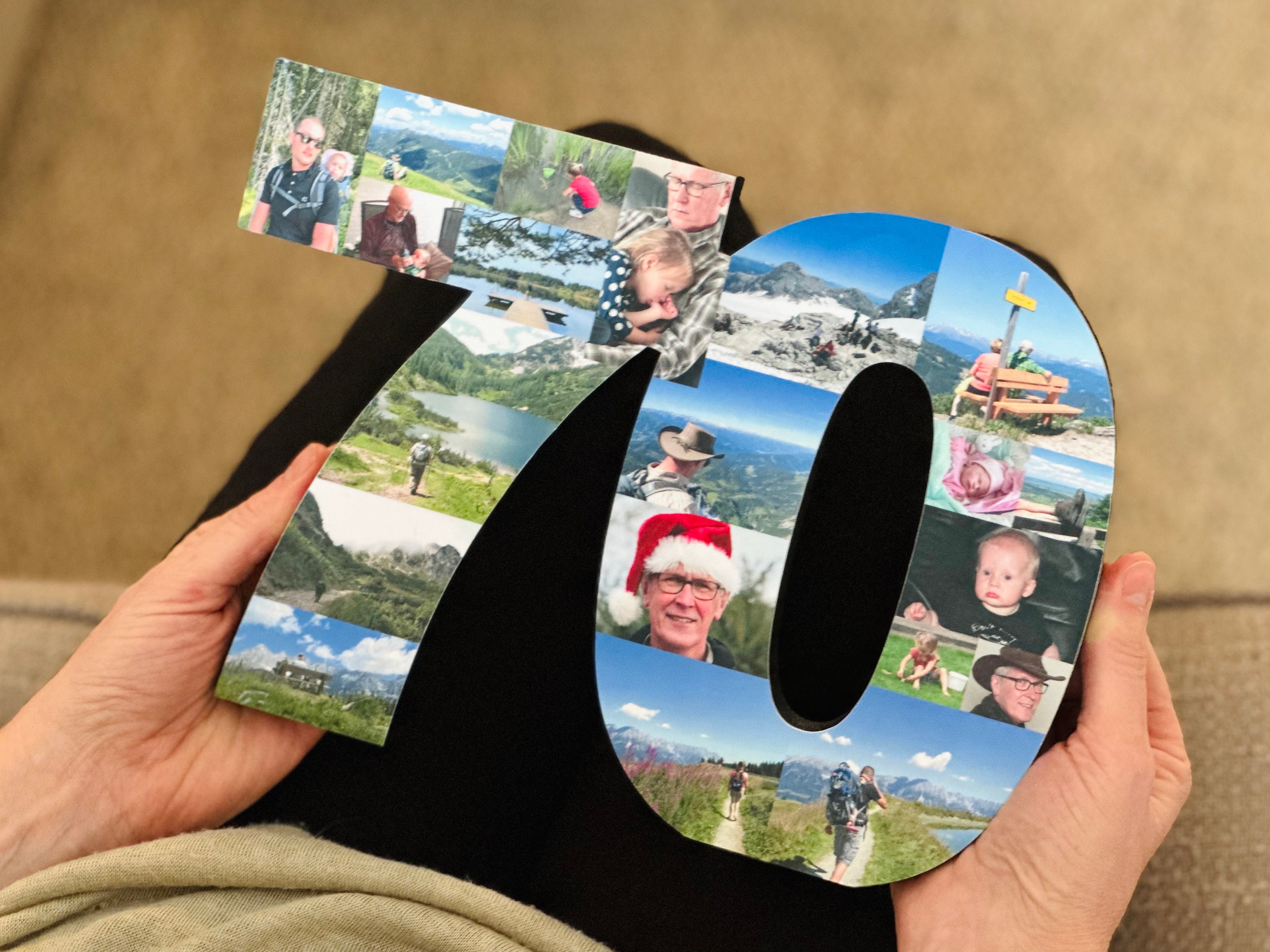 Freestanding Double Photo Number Photo Collage Birthday - Etsy UK