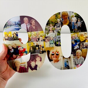 Acrylic Photo Number Collage, Birthday Gift, Photo Gift, Personalised ...