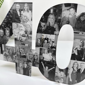 Acrylic Photo Number Collage, Birthday Gift, Photo Gift, Personalised ...