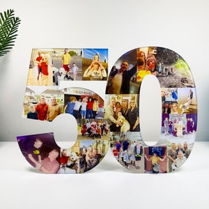 Double Photo Number, Photo Collage, Birthday Gift, Photo Gift, Photo ...