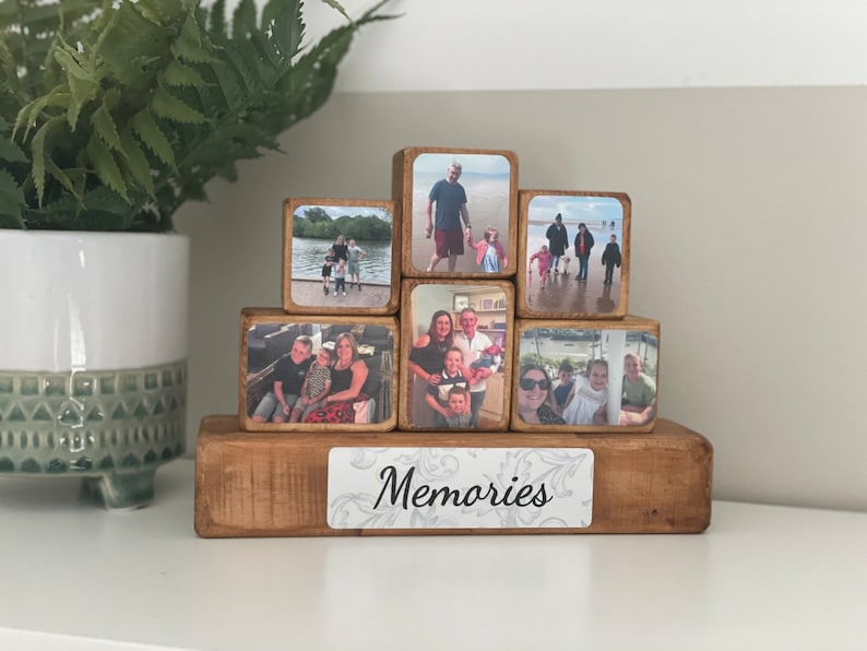 Stacking Photo Blocks Set Photo Gift Wooden Photo Block - Etsy