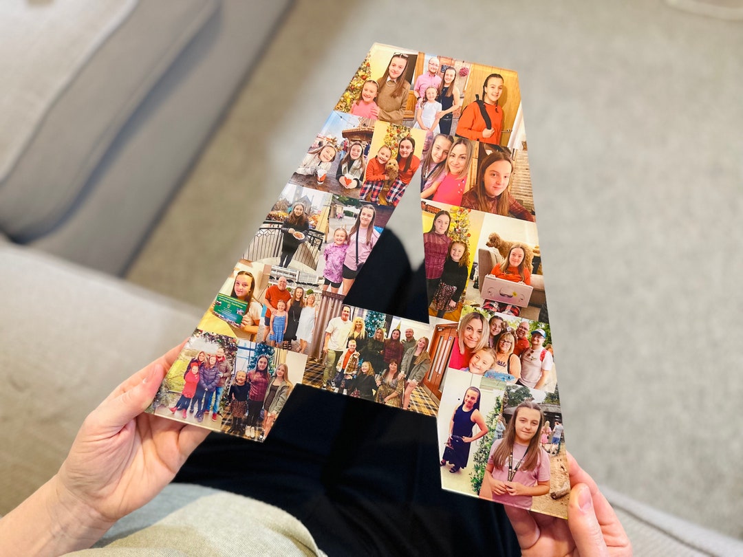 Collage de letras fotográficas de 30 cm, regalo fotográfico inicial ...