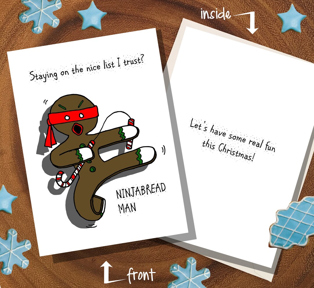 Ninjabread Man / Gingerbread Man Ninja / Funny Christmas / - Etsy