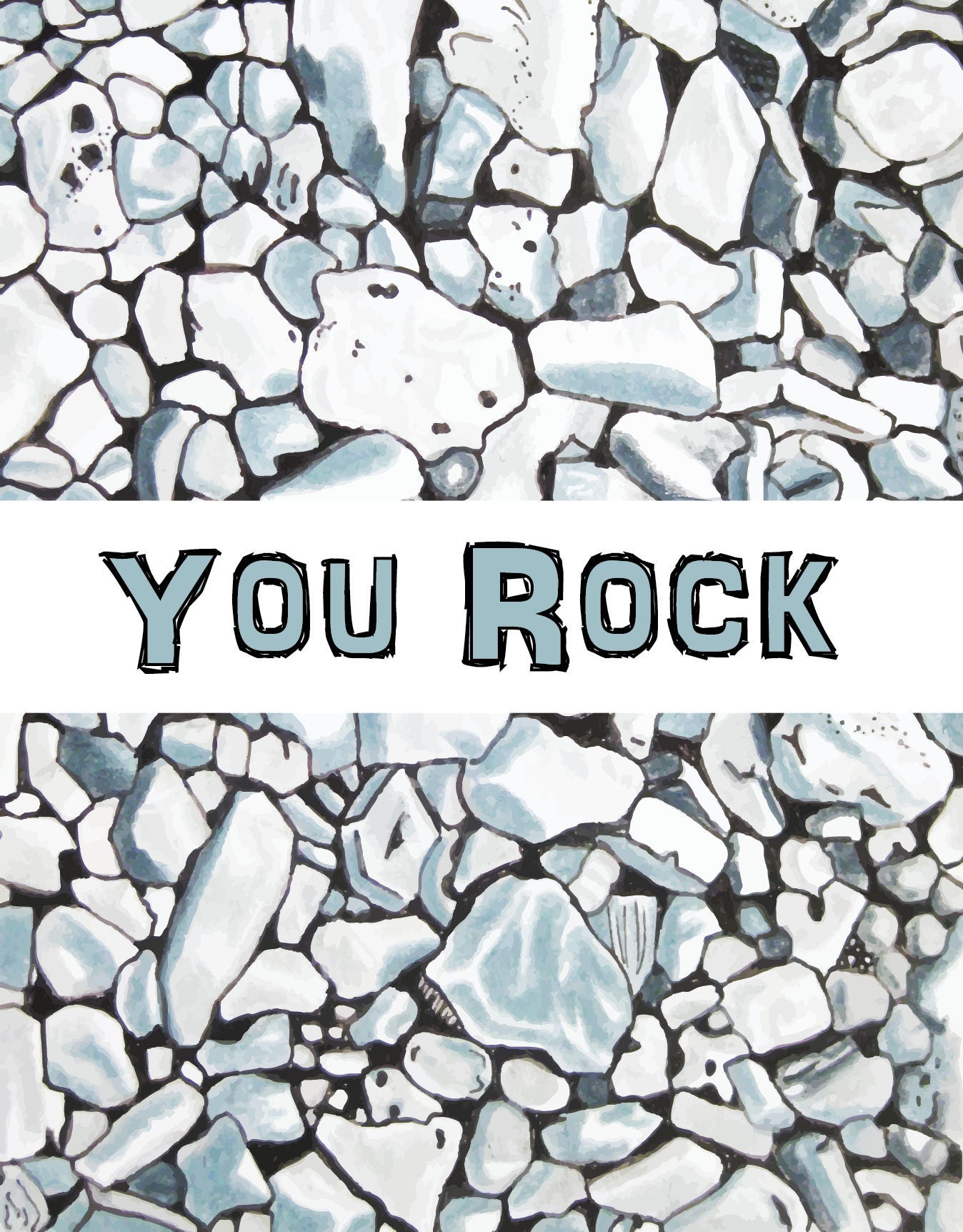 You Rock / Greeting Card / Blank Card / Rocks / Stones - Etsy