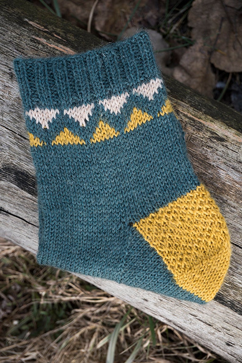 Easy Colorwork Knit Socks Pattern Beginner Socks Pattern Woodland Socks ...