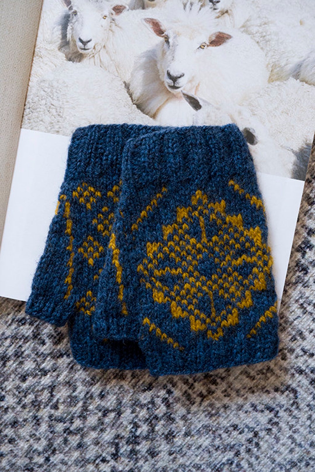 Fingerless Mittens Knit Pattern Ukrainian Motifs Mitts Easy Colorwork ...