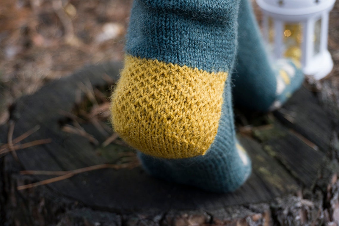 Easy Colorwork Knit Socks Pattern Beginner Socks Pattern Woodland Socks ...
