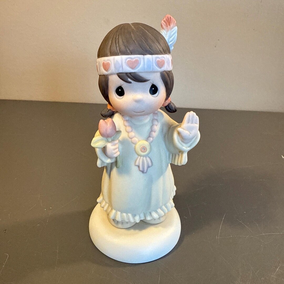 Precious Moments Native American Girl 1992 Bless-um You 527335 - Etsy