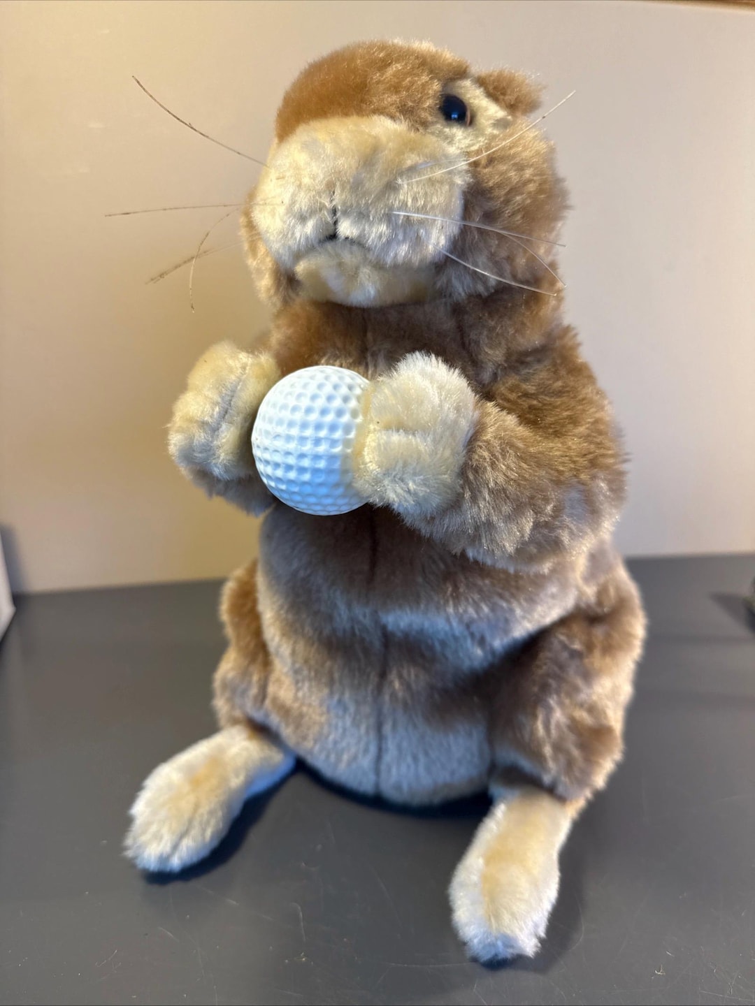 Caddy Shack Gopher Holding a Golf Ball Cover Plush Ground Hog Tan ...