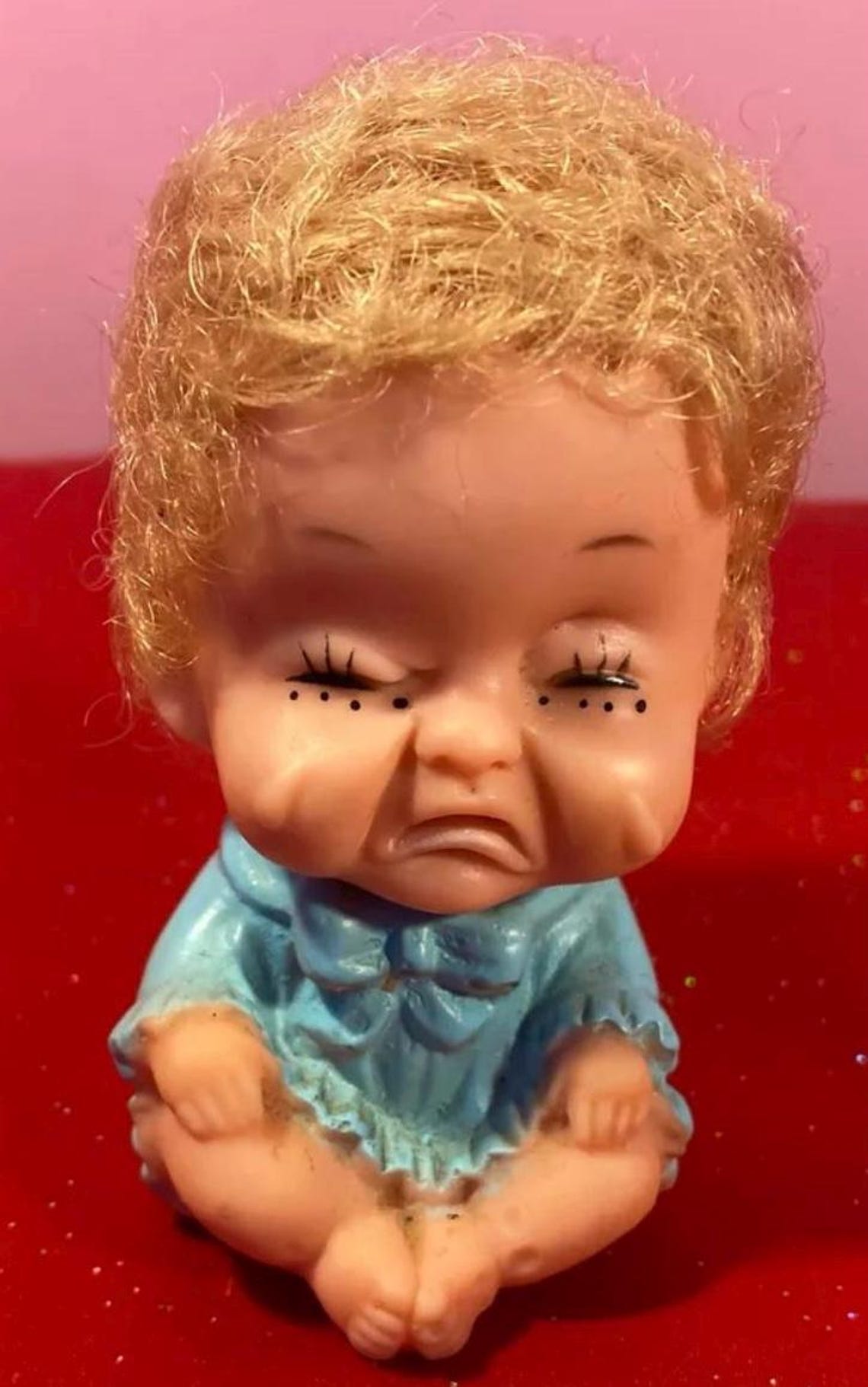 Vintage 1960’s Moody Cutie Crying Rubber Doll Made in Taiwan Blue ...