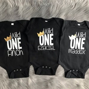Wild One Birthday. King of All Wild Things. First Birthday Shirt. Crown ...