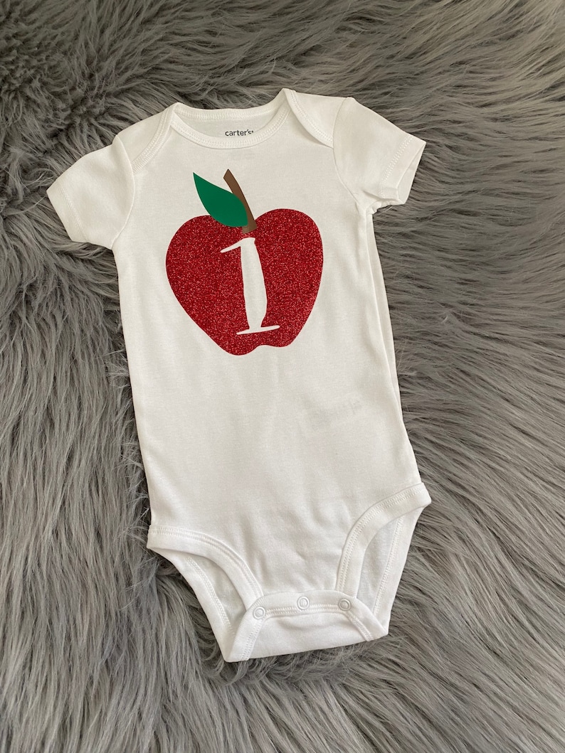 First Birthday Apple Outfit.apple Name Bodysuit. Apple. Fall Birthday ...