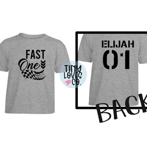 Fast One Birthday Tshirt First Birthday Shirt 1st Birthday Racecar ...