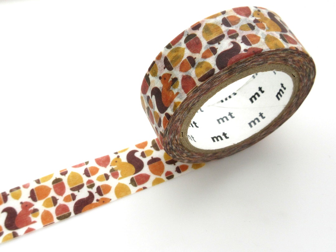 Squirrel & Acorn Washi Tape: Autumn Scrapbooking Tape - Etsy