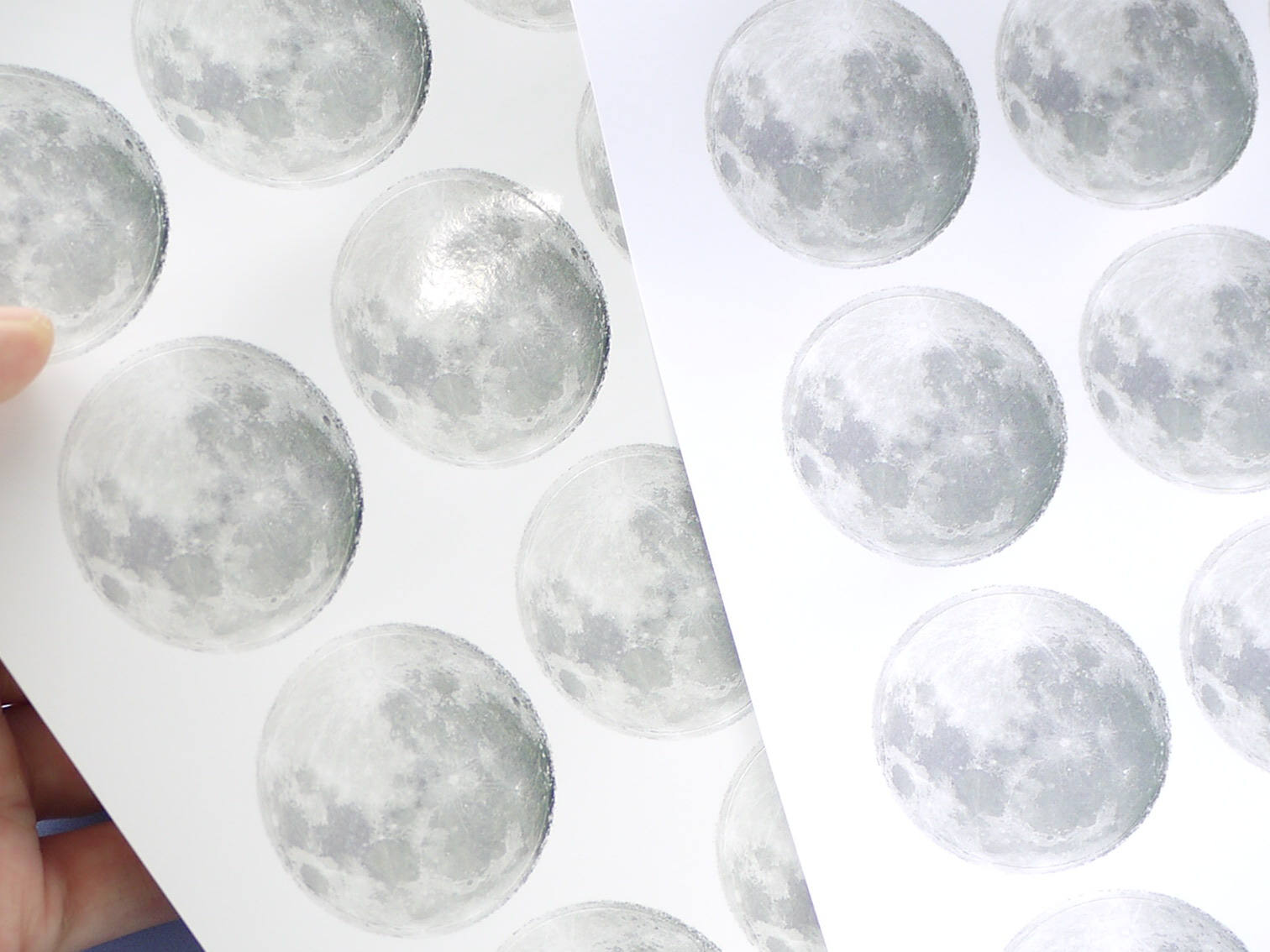 Moon stickers Japanese stationery Full moon decor | Etsy