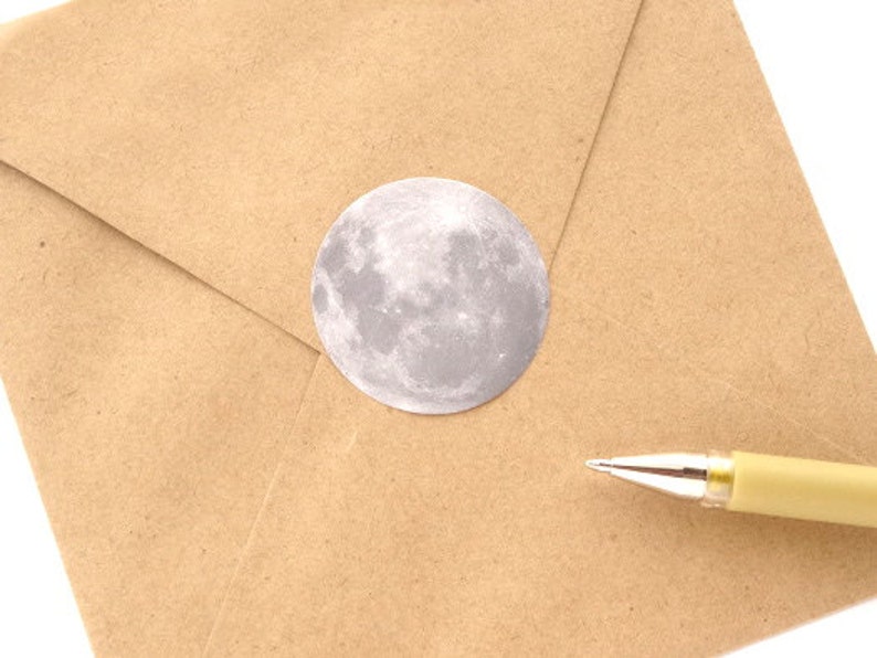 Moon stickers Japanese stationery Full moon decor | Etsy