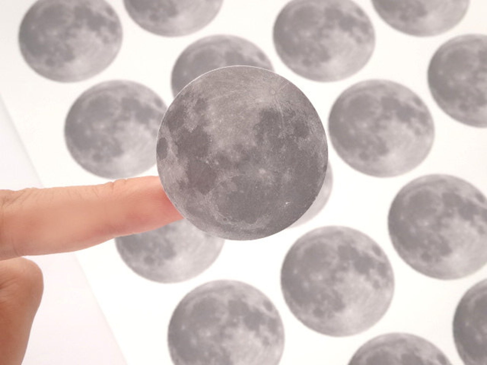 Moon stickers Japanese stationery Full moon decor | Etsy