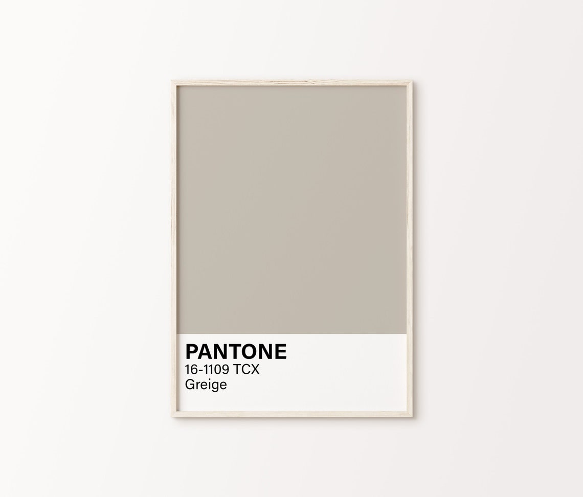 Pantone Greige poster Greige pantone print Pantone Art Set | Etsy