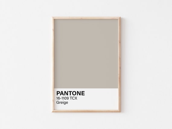 Pantone Greige poster Greige pantone print Pantone Art Set | Etsy
